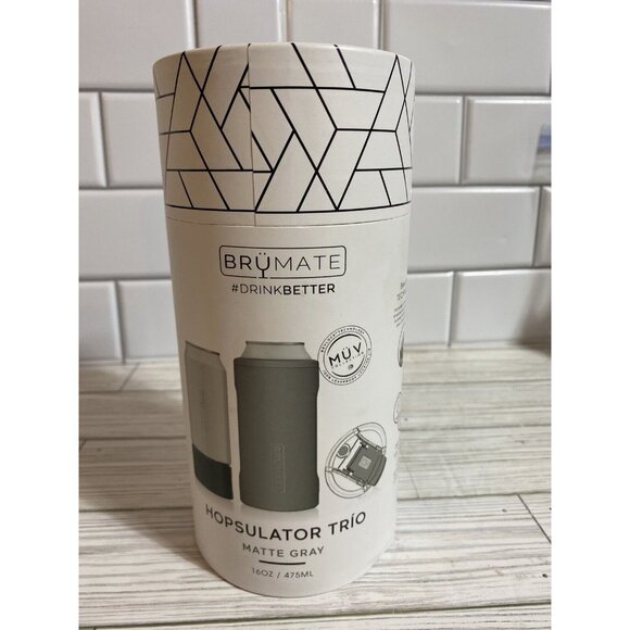 BRUMATE | Dining | Brumate Hopsulator Trio 3 In Matte Gray Can Cooler ...